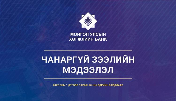 МОНГОЛ УЛСЫН ХӨГЖЛИЙН БАНКНААС ЧАНАРГҮЙ ЗЭЭЛИЙН МЭДЭЭЛЛИЙГ ХҮРГЭЖ БАЙНА